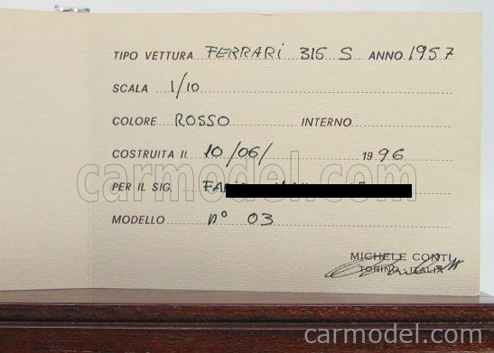 CONTI-MODELS 3 Scale 1/10 | FERRARI 315S N 535 WINNER MILLE MIGLIA 1957 ...