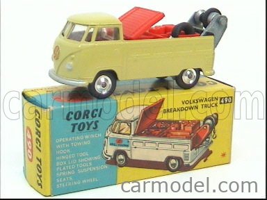 CORGI 490 Scale 1/43 | VOLKSWAGEN T1 PICK-UP BREAKDOWN TRUCK MUSTARD