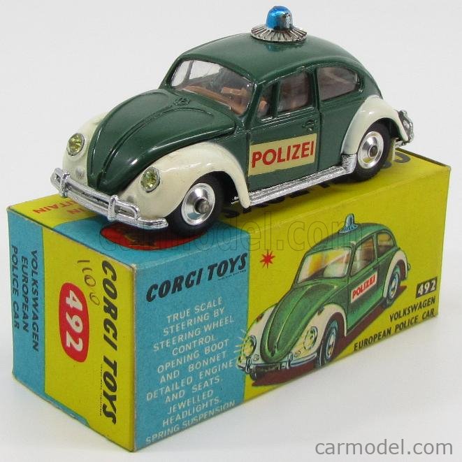 CORGI 492 Escala 1/43 | VOLKSWAGEN BEETLE EUROPEAN POLICE CAR POLIZEI ...