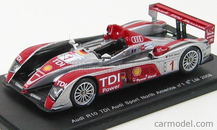 SPARK-MODEL S0684 Scale 1/43 | AUDI R10 TDI N 1 6th LE MANS 2008 F ...