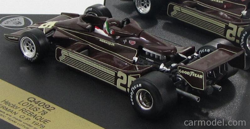 QUARTZO 4092 Scale 1/43 | LOTUS F1 78 N 25 GP GERMAN 1978 HECTOR REBAQUE BROWN