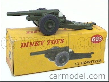 DINKY ENGLAND 693 Scale 1/50 | GUN 7.2 HOWITZER GUN MILITARY GREEN