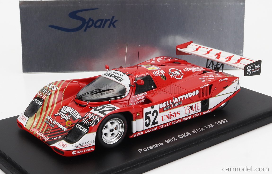 SPARK-MODEL S1917 Echelle 1/43 | PORSCHE 962 CK6 3.0L TURBO TEAM KREMER PORSCHE RACING N 52 24h ...
