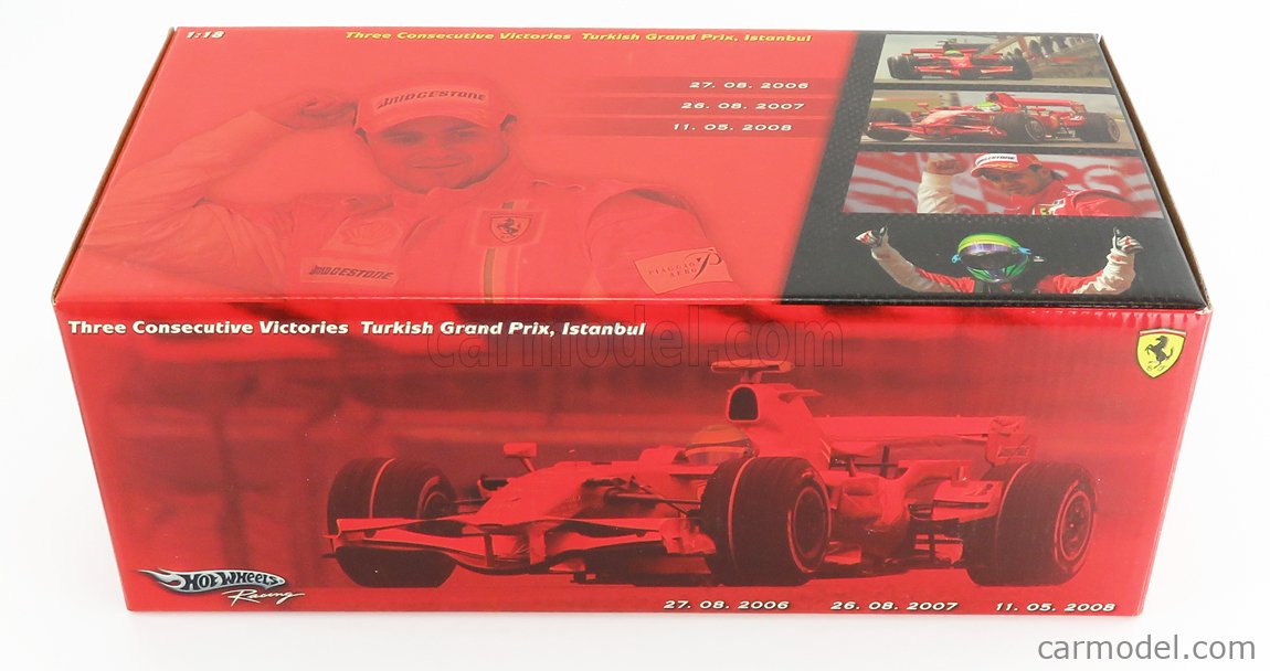 MATTEL HOT WHEELS M0550 Echelle 1/18 | FERRARI F1 F2008 N 2 - 3 CONSECUTIVE TURKISH GP VICTORIES ...