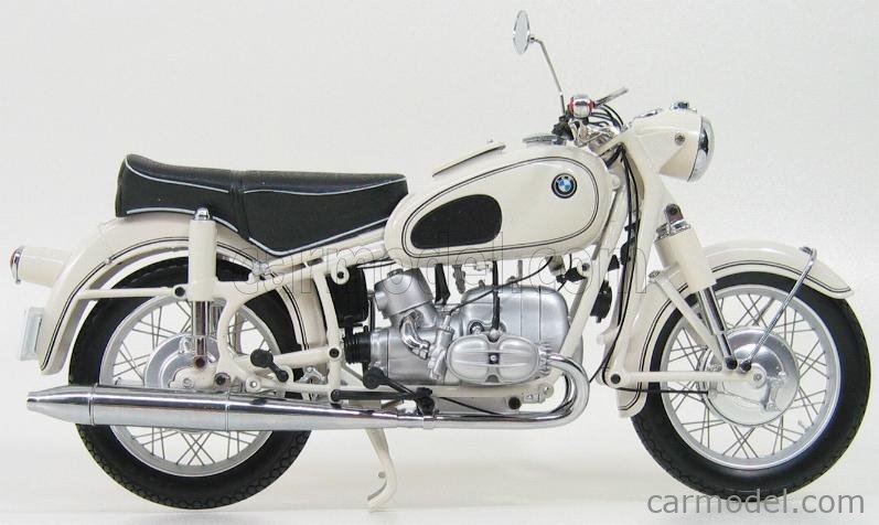 SCHUCO 06656 Masstab: 1/10 | BMW R69/S MIT TR500 1960 WHITE