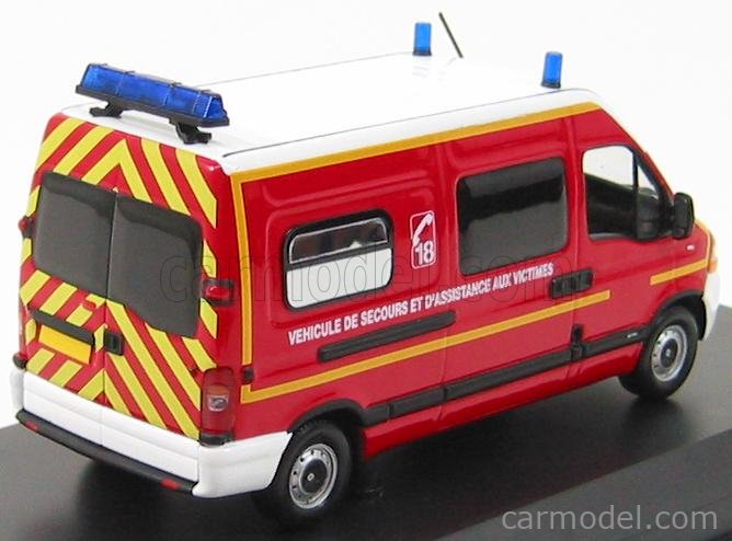 NOREV 518759 Scale 1/43 | RENAULT MASTER AMBULANCE VSAV FIRE ENGINE RED ...