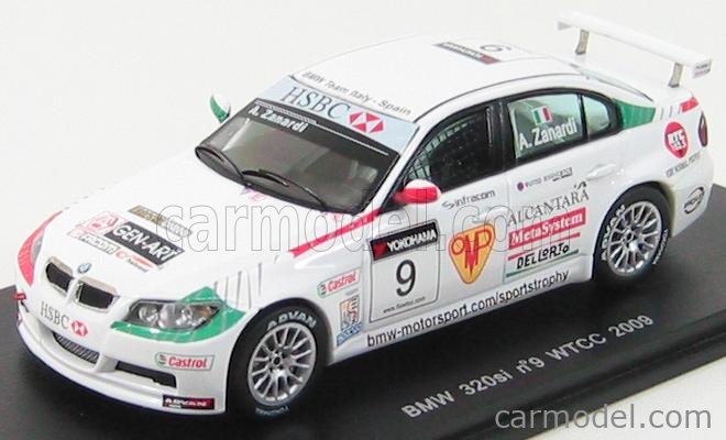 SPARK-MODEL S2504 Scale 1/43 | BMW 320si N 9 WTCC 2009 ZANARDI WHITE