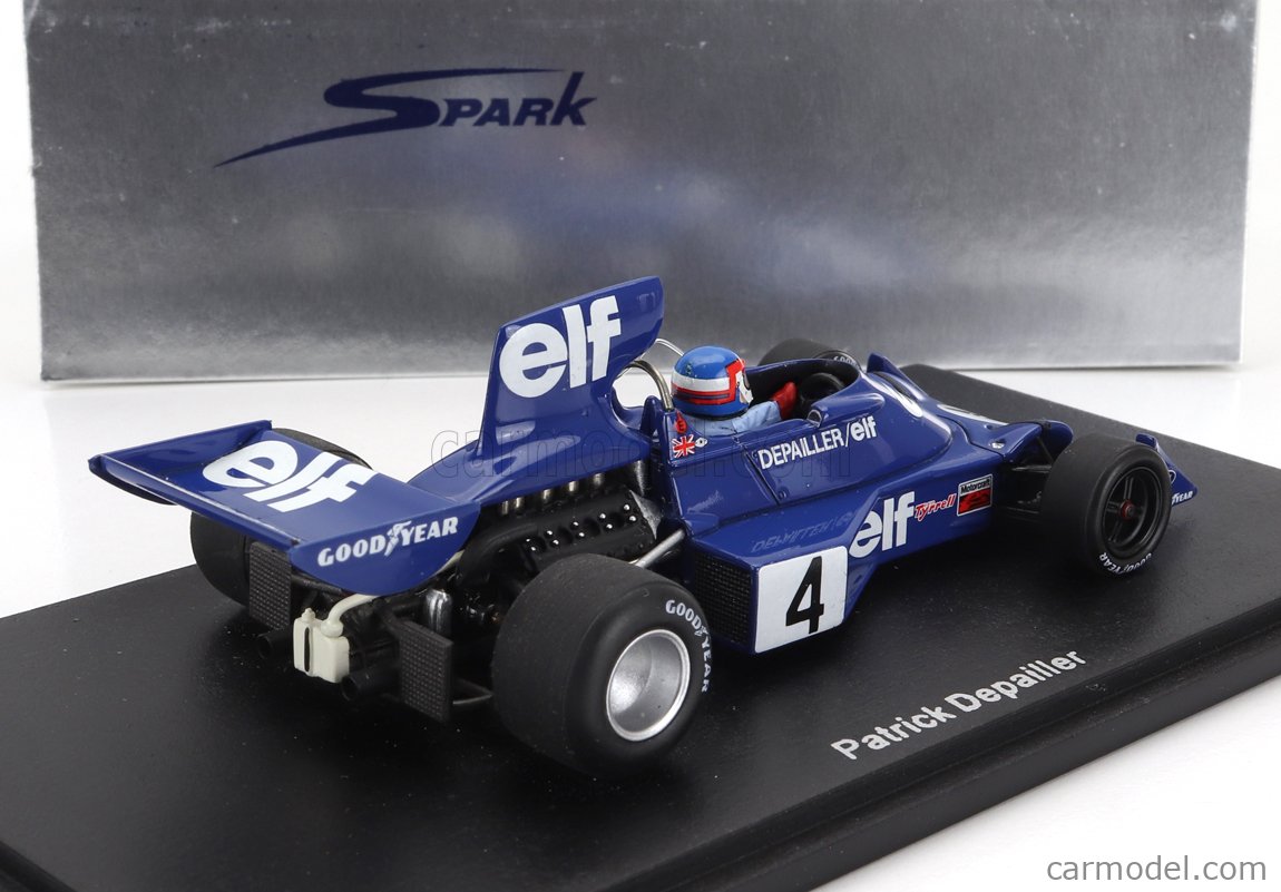 SPARK-MODEL S1644 Scale 1/43 | TYRRELL F1 007 N 4 2nd SWEDEN GP 1974 PATRICK DEPAILLER BLUE