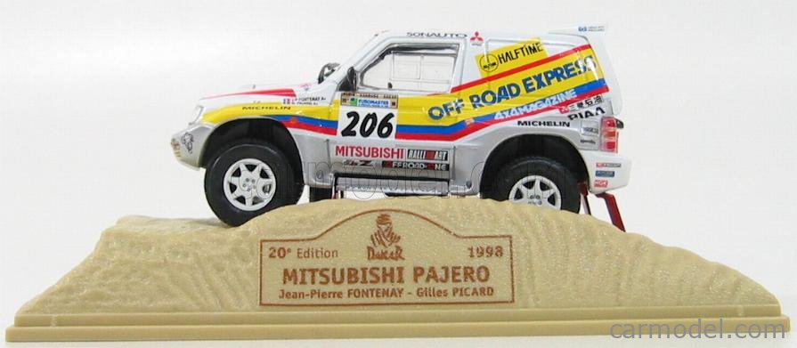 EDICOLA BB206 Scale 1/43 | MITSUBISHI PAJERO N 206 WINNER RALLY PARIS ...