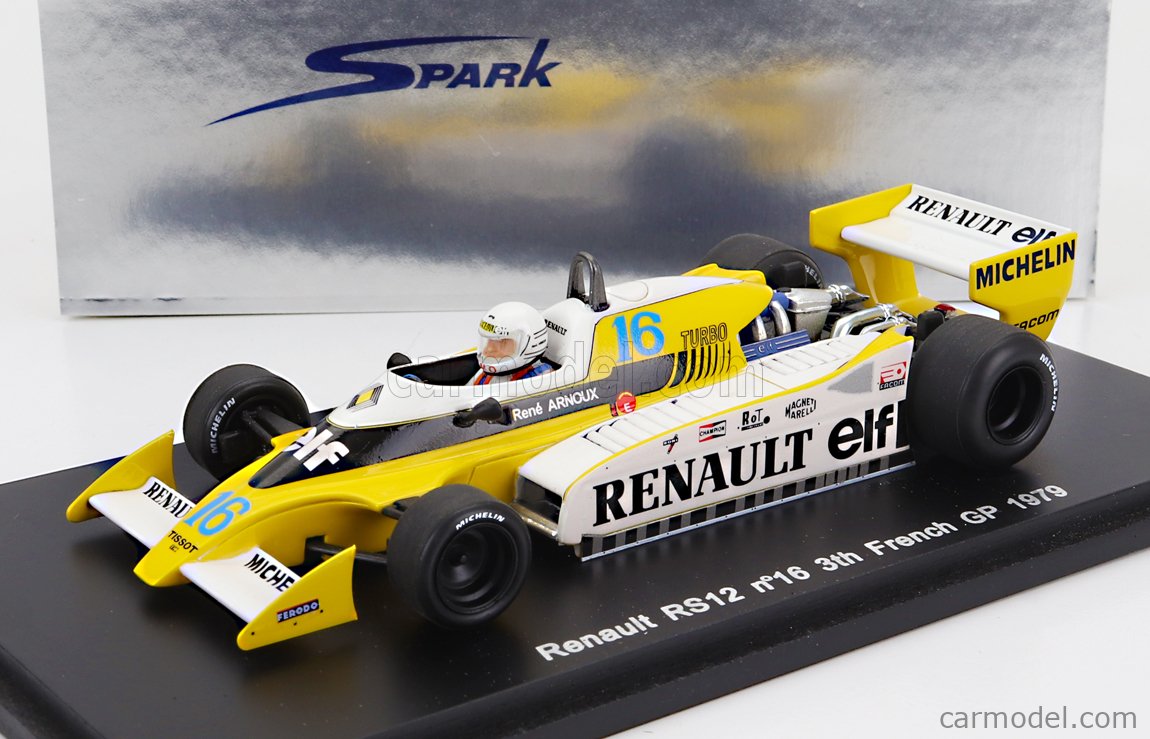SPARK-MODEL S1705 Scale 1/43 | RENAULT F1 RS12 N 16 3rd FRENCH GP 1979 ...