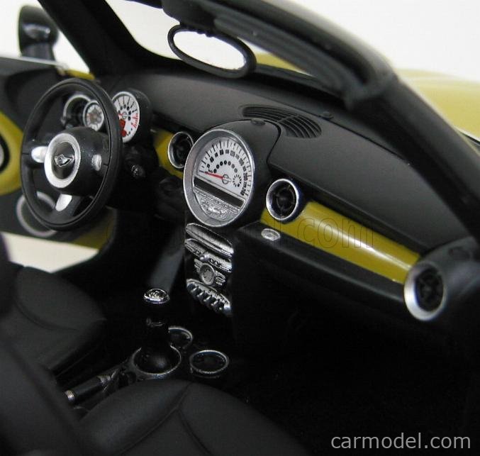 KYOSHO 08749Y Scale 1/18 | MINI COOPER CABRIOLET (R57) 2009 YELLOW WHITE
