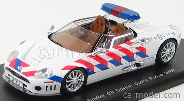 SPARK-MODEL S2151 Echelle 1/43 | SPYKER C8 SPIDER DUTCH POLICE 2008 WHITE