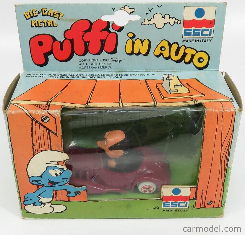 ESCI / Scala 1/43 | PEYO PUFFI-SMURFS- AUTO GARGAMELLA CAR DARK VIOLET