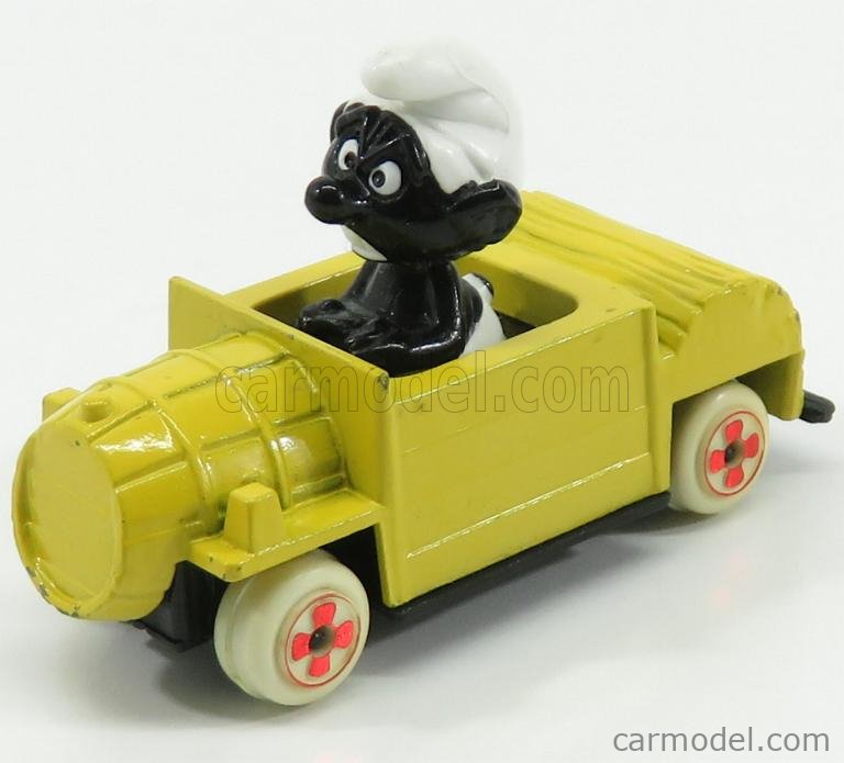 ESCI / Scale 1/43 | PEYO PUFFI-SMURFS- AUTO WITH BLACK PUFFO CAR YELLOW