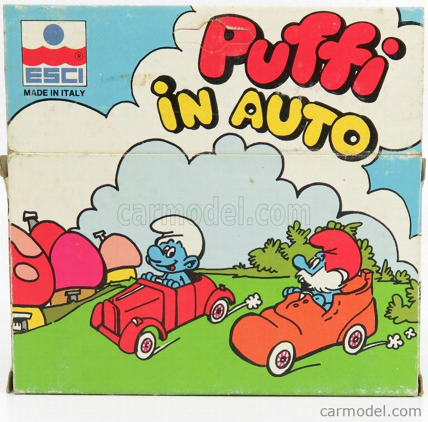 ESCI / Scale 1/43 | PEYO PUFFI-SMURFS- AUTO WITH BLACK PUFFO CAR YELLOW