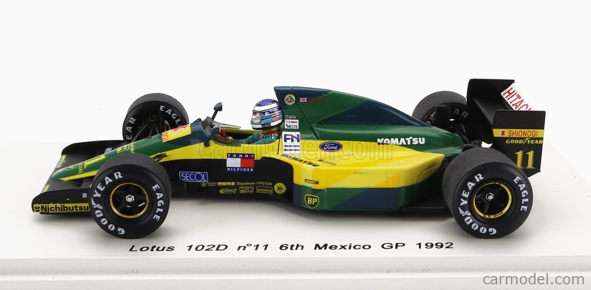 SPARK-MODEL S1674 Scale 1/43 | LOTUS F1 102D N 11 MEXICO GP 1992 MIKA ...