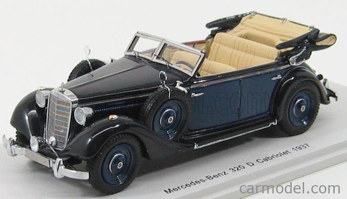 SPARK-MODEL S1054 Scale 1/43 | MERCEDES BENZ 320D CABRIOLET 1937 BLUE