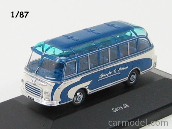 SCHUCO 25752 Scale 1/87 | SETRA S6 AUTOBUS - SPANGLER POTTMES BLUE IVORY