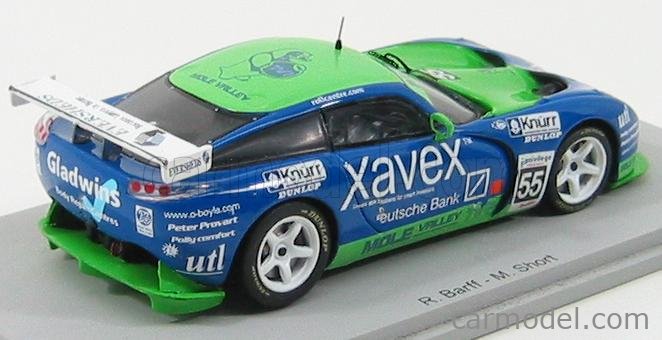 SPARK-MODEL S0206 Scale 1/43 | TVR N 55 TEAM XAVEX BRITISH GT BLUE GREEN