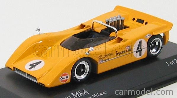 MINICHAMPS 433684304CC Scale 1/43 | McLAREN M8A N 4 CAN-AM 1968 BRUCE McLAREN ORANGE