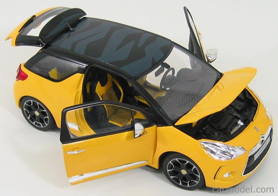 NOREV 181541 Scale 1/18 | CITROEN DS3 2010 YELLOW BLACK