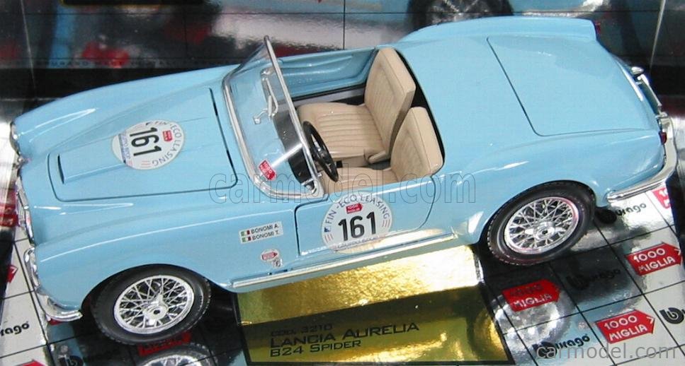 BURAGO 32102 Scale 1/18 | LANCIA AURELIA B24 SPIDER N 161 MILLE MIGLIA 1955 A.BONOMI - T.BONOMI ...