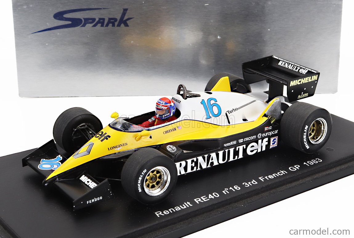 SPARK-MODEL S1707 Scale 1/43 | RENAULT F1 RE40 N 16 3rd FRENCH GP 1983 ...