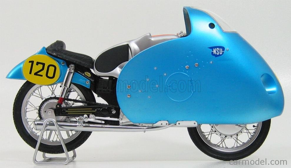 SCHUCO 06630 Masstab: 1/10 | NSU RENNMAX BLAUWAL N 120 1954 BLUE MET SILVER