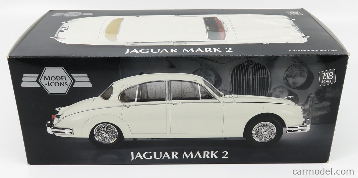 MODEL-ICONS 2010003LHD Scale 1/18 | JAGUAR MKII 3.8 (LHD) 1962 IVORY