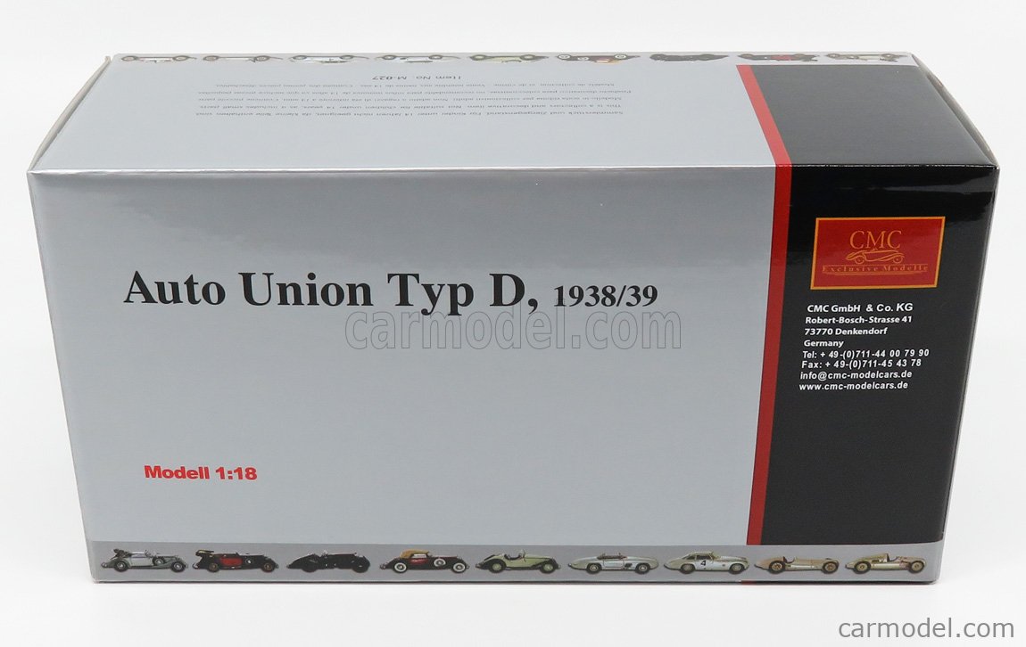 CMC M027 Scale 1/18 | AUTO UNION F1 TYPE D 1938 SILVER