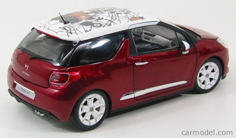 NOREV 181542 Scale 1/18 | CITROEN DS3 2010 SANGUINE RED MET WHITE