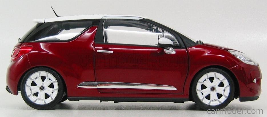 NOREV 181542 Scale 1/18 | CITROEN DS3 2010 SANGUINE RED MET WHITE