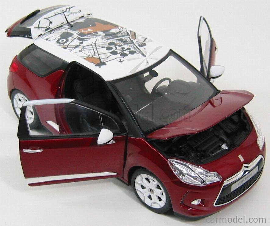 NOREV 181542 Escala 1/18 | CITROEN DS3 2010 SANGUINE RED MET WHITE