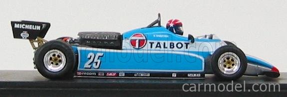 SPARK-MODEL S1664 Scale 1/43 | LIGIER F1 JS17 N 25 2nd DETROIT USA GP 1982 EDDIE CHEEVER LIGHT BLUE