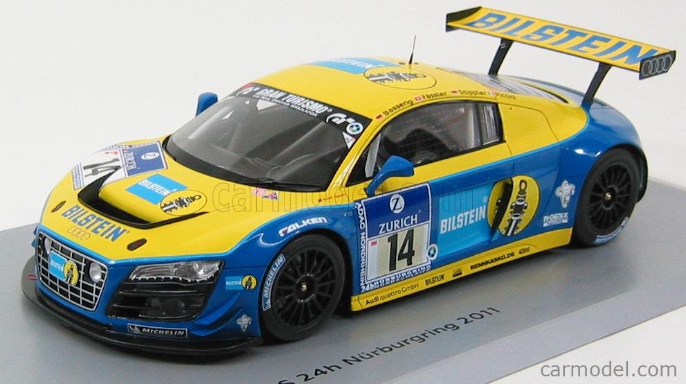 SPARK-MODEL 5021118415 Scale 1/18 | AUDI R8 LMS N 14 BILSTEIN 24h ADAC NURBURGRING 2011 BASSENG ...