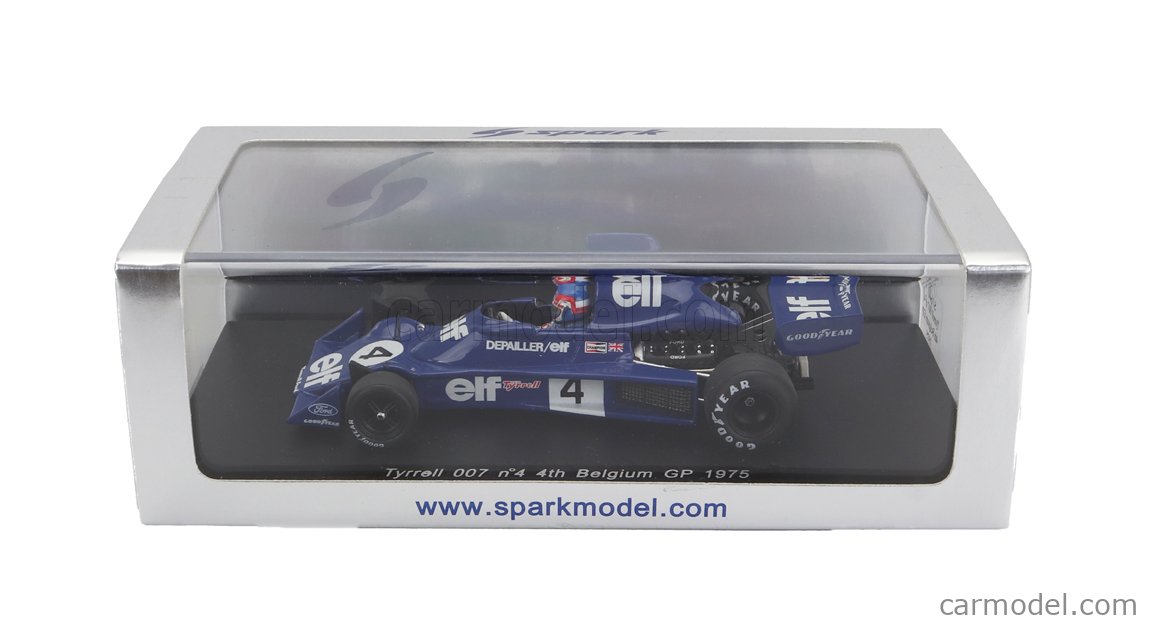 SPARK-MODEL S1646 Scale 1/43 | TYRRELL F1 007 ELF N 4 4th GP BELGIUM 1975 P.DEPAILLER BLUE