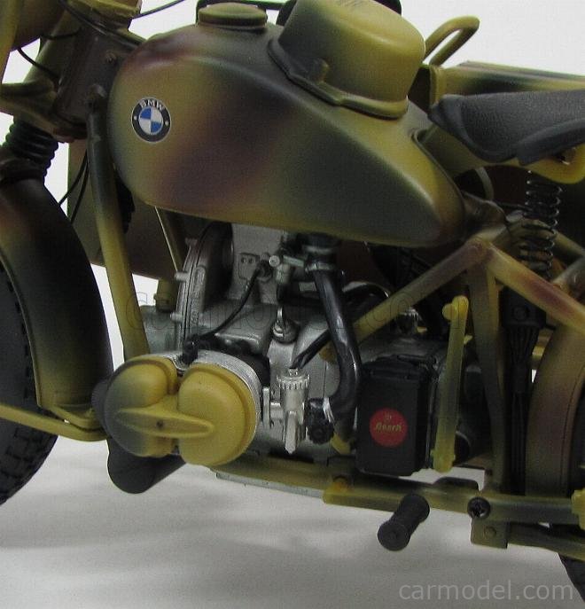 SCHUCO 06562 Escala 1/10 | BMW R75 WEHRMACHTSGESPANN WITH SIDECAR 1940 MILITARY CAMOUFLAGE