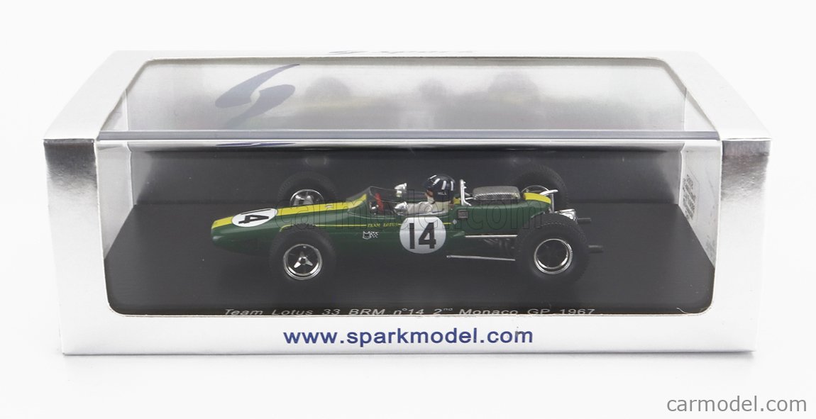 SPARK-MODEL S1852 Scale 1/43 | LOTUS F1 33 BRM N 14 2nd MONACO GP 1967 ...
