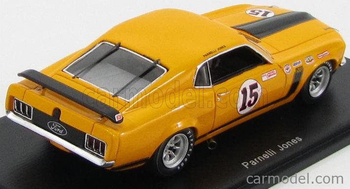 SPARK-MODEL S2640 Scale 1/43 | FORD USA MUSTANG BOSS 302 FORD RACING N 15 TRANS-AM RACE 1970 YELLOW