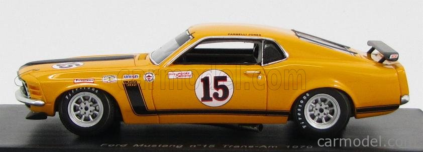 SPARK-MODEL S2640 Scale 1/43 | FORD USA MUSTANG BOSS 302 FORD RACING N 15 TRANS-AM RACE 1970 YELLOW