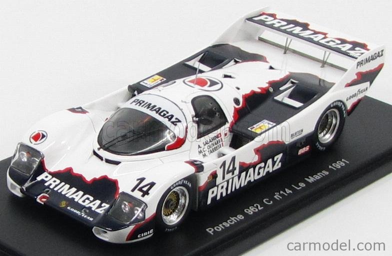 SPARK-MODEL S3412 Scala 1/43 | PORSCHE 962C TEAM SALAMIN PRIMAGAZ N 14 27th 24h LE MANS 1991 A ...