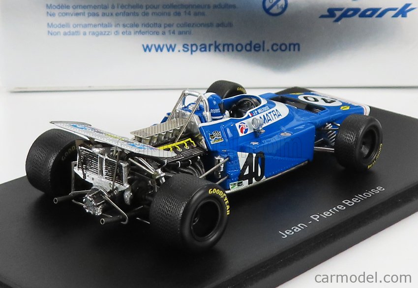 SPARK-MODEL S1594 Scale 1/43 | MATRA SIMCA MS120 N 40 3rd ITALY GP 1970 ...