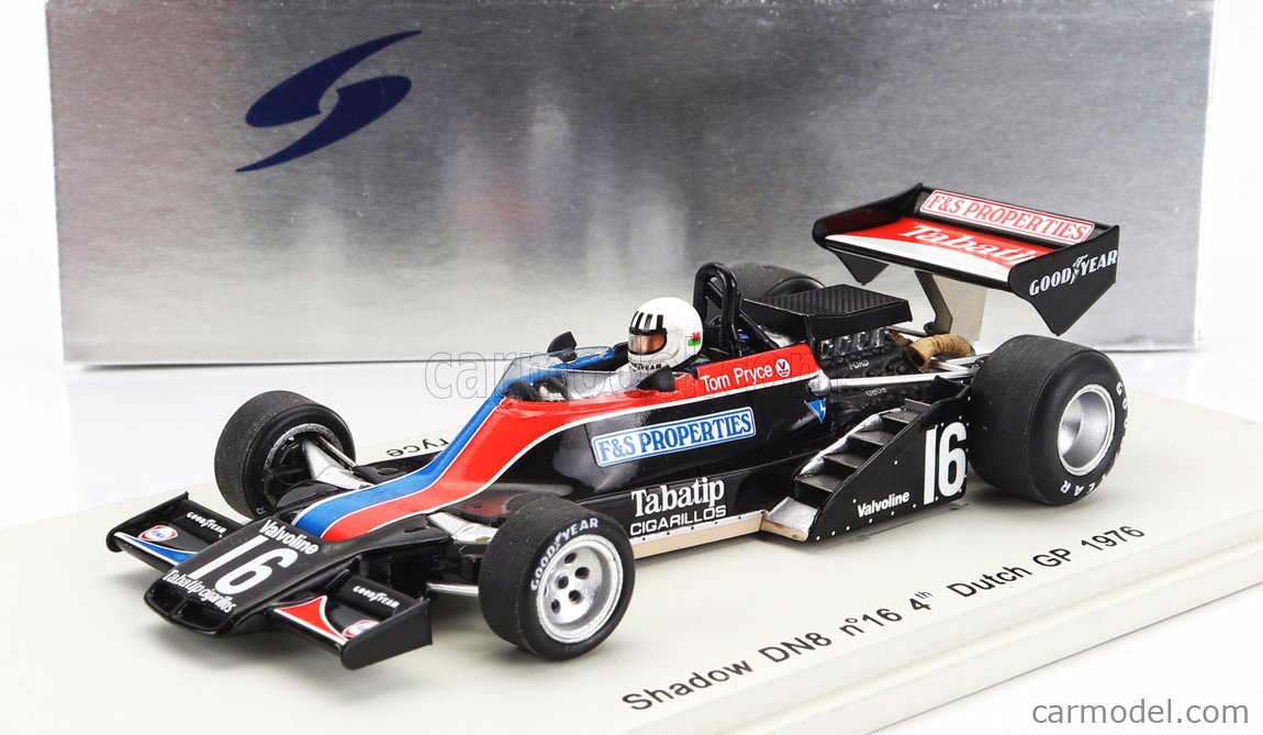 SPARK-MODEL S1688 Scale 1/43 | SHADOW F1 DN8 N 16 4th DUTCH GP 1976 TOM ...