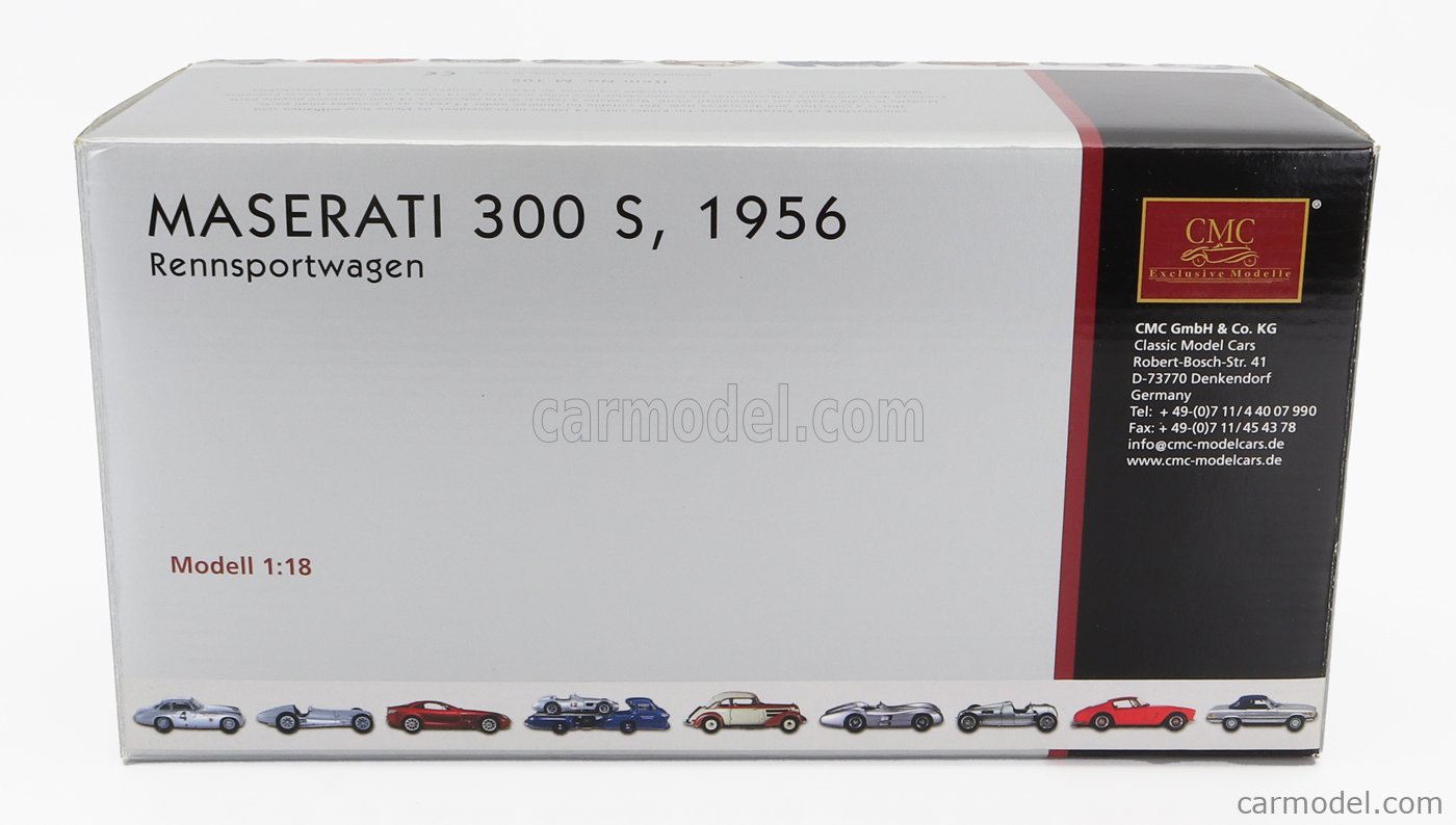 CMC M105 Scale 1/18 | MASERATI 300S SPIDER OPEN 1956 RED