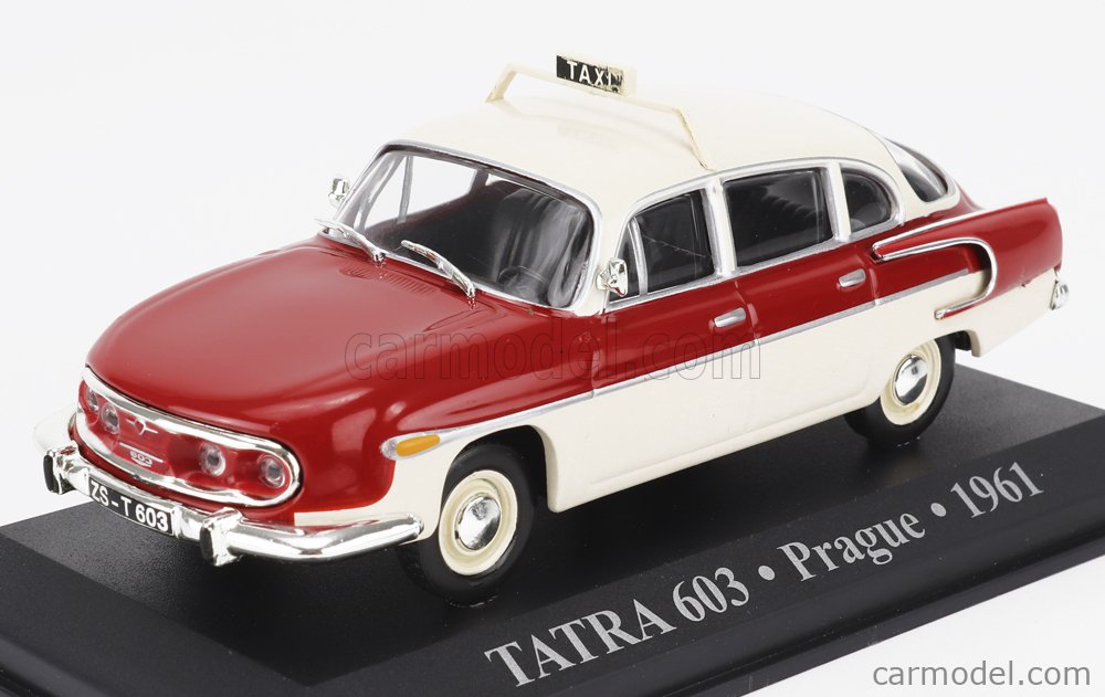 EDICOLA TAXCOLL027 Scale 1/43 | TATRA 603 TAXI PRAGUE 1961 BORDEAUX CREAM