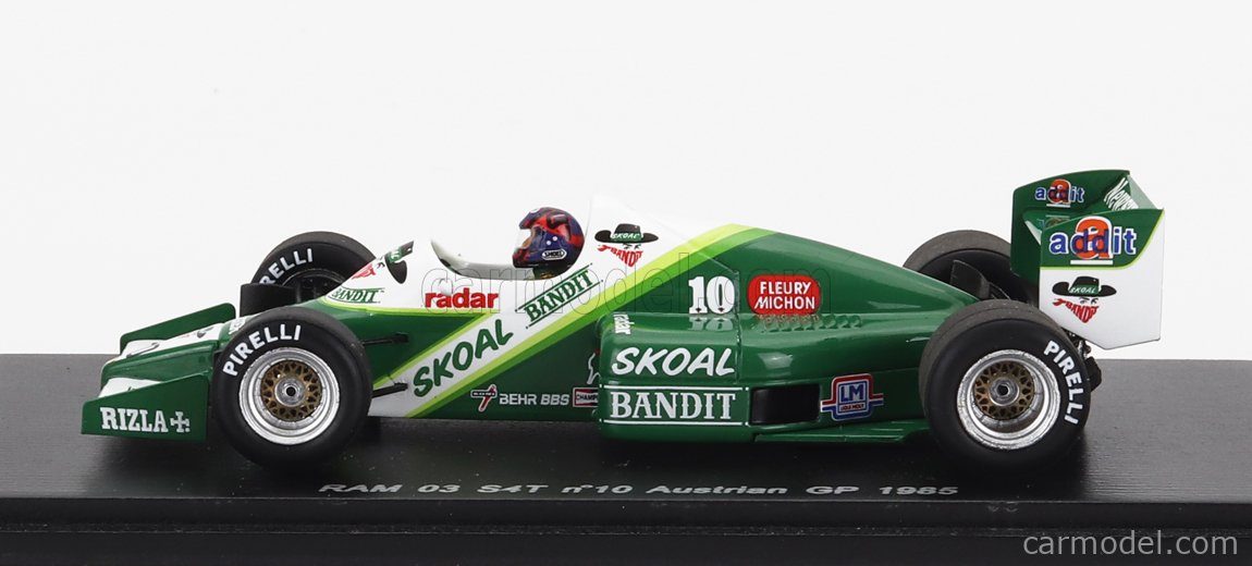 SPARK-MODEL S1729 Scale 1/43 | RAM F1 03S4T N 10 AUSTRIAN GP 1985 KENNY ...