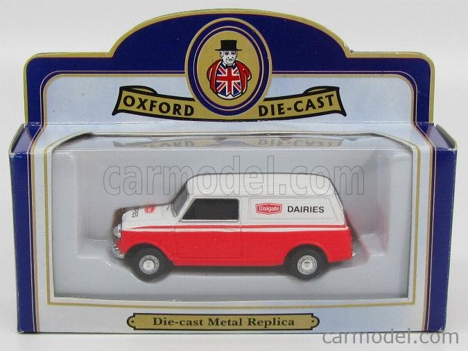 OXFORD-MODELS OXCS053 Scale 1/43 | MINI VAN UNIGATE DAIRIES WHITE RED FLUO