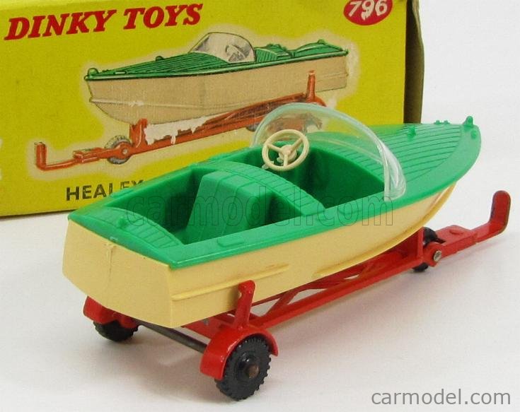 DINKY ENGLAND 796 Scale 1/43 | HEALEY SPORTS BOAT ON TRAILER GREEN ...