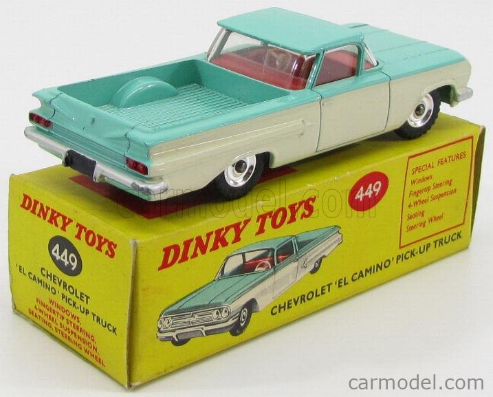 DINKY ENGLAND 449 Scale 1/43 | CHEVROLET EL CAMINO PICK-UP LIGHT BLUE IVORY