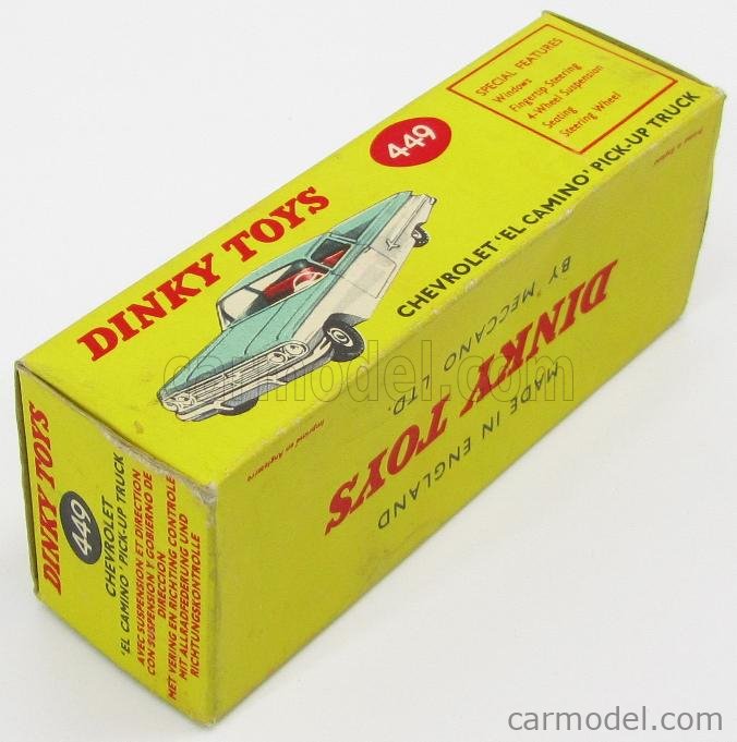 DINKY ENGLAND 449 Scale 1/43 | CHEVROLET EL CAMINO PICK-UP LIGHT BLUE IVORY